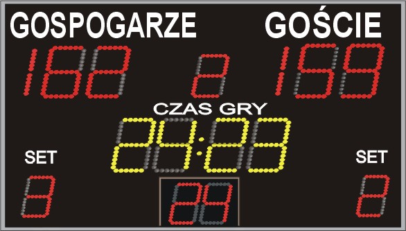 Tablica wyników Elektroniczna TZG-52 z zegarem 24s | sklep SK-Sport. pl